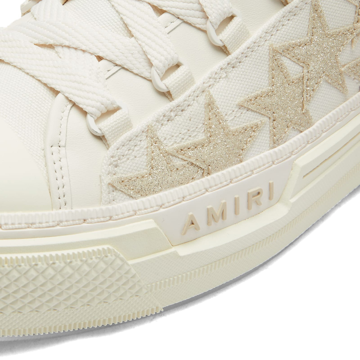 AMIRI Men's Crystal Glitter Stars Court Low Sneakers in Alabster Amiri