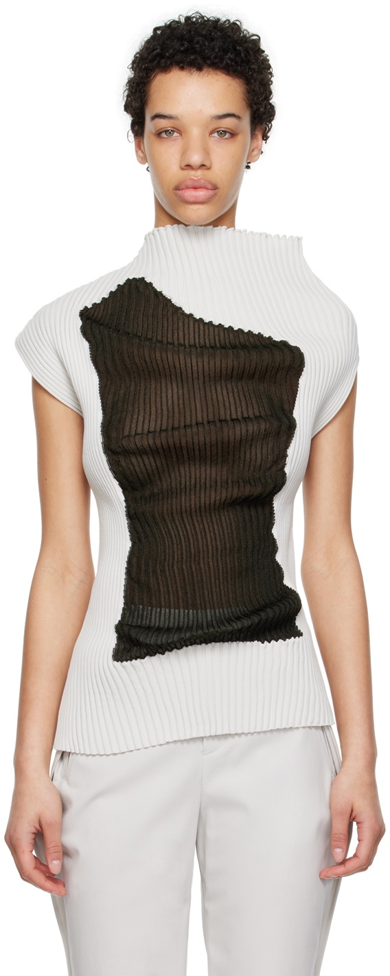 Issey Miyake Gray Draped Sweater Issey Miyake Men