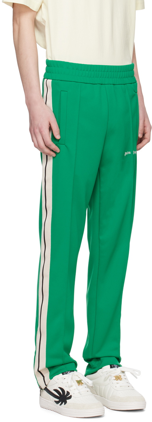 Palm Angels Green Striped Track Pants Palm Angels
