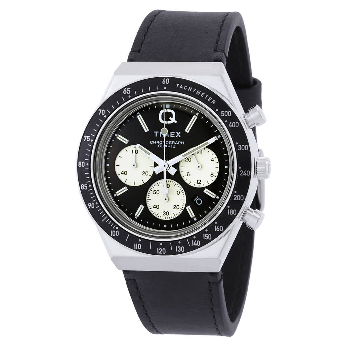 Timex Q Chronograph Quartz Black Dial Mens Watch TW2V42700 Timex