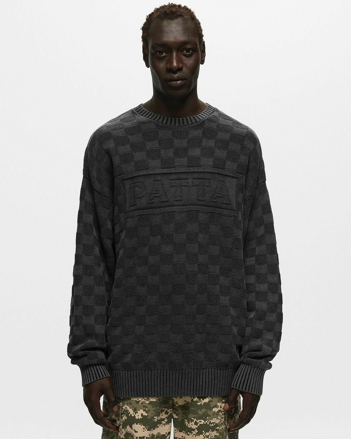 Patta Pearl Ribbed Knitted Sweater Black Pullovers Patta
