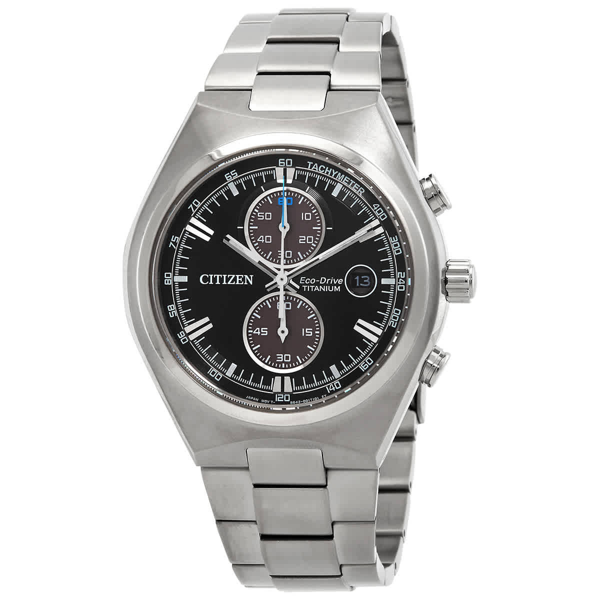 Citizen Super Titanium Chronograph Eco-Drive Black Dial Mens Watch ...