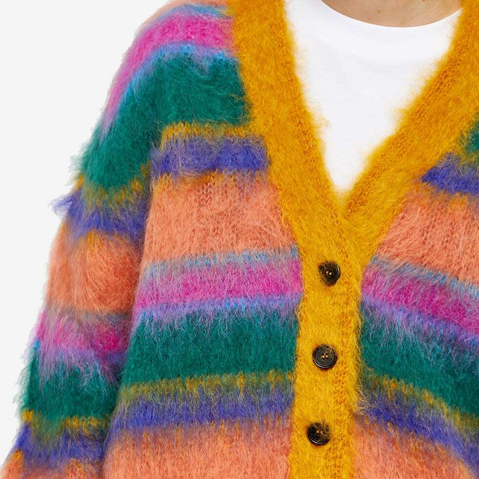 Marni Women's Knit stripe mohair cardigan in Multicolor Marni