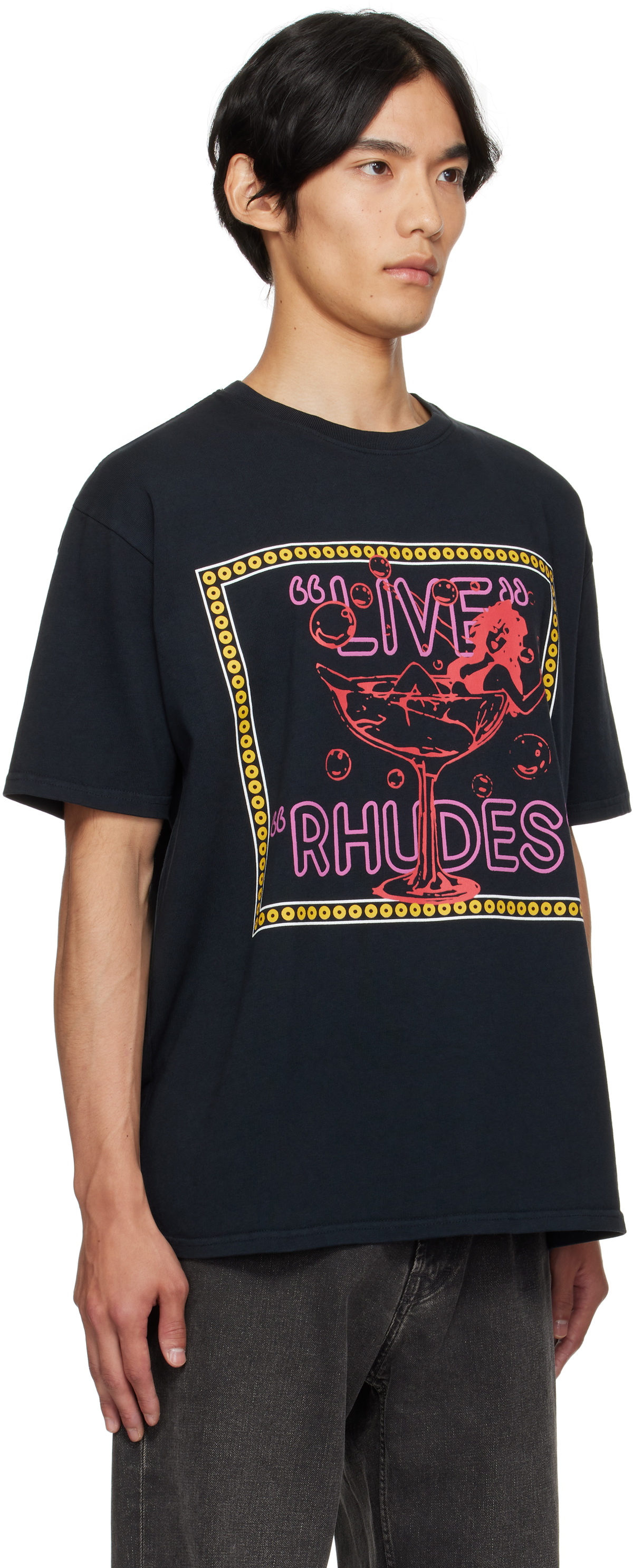 Rhude Black 'Live Rhudes' T-shirt Rhude