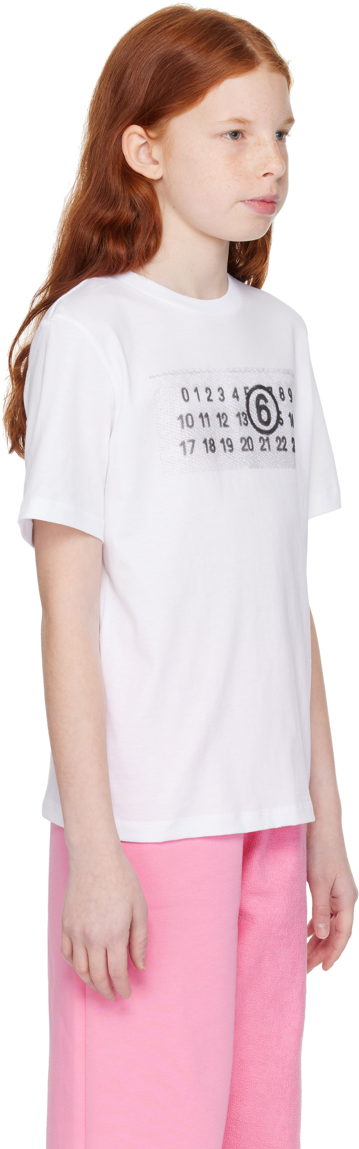 MM6 Maison Margiela Kids White Printed Logo T-shirt MM6 Maison Margiela