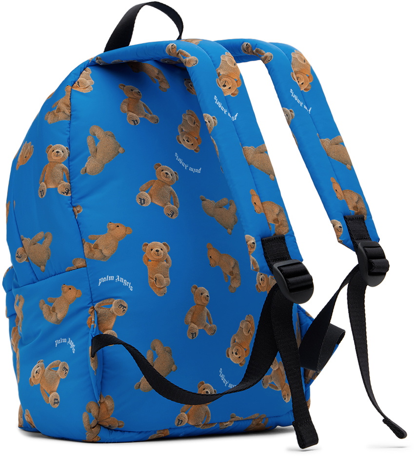 Palm Angels Kids Blue Bears Backpack Palm Angels