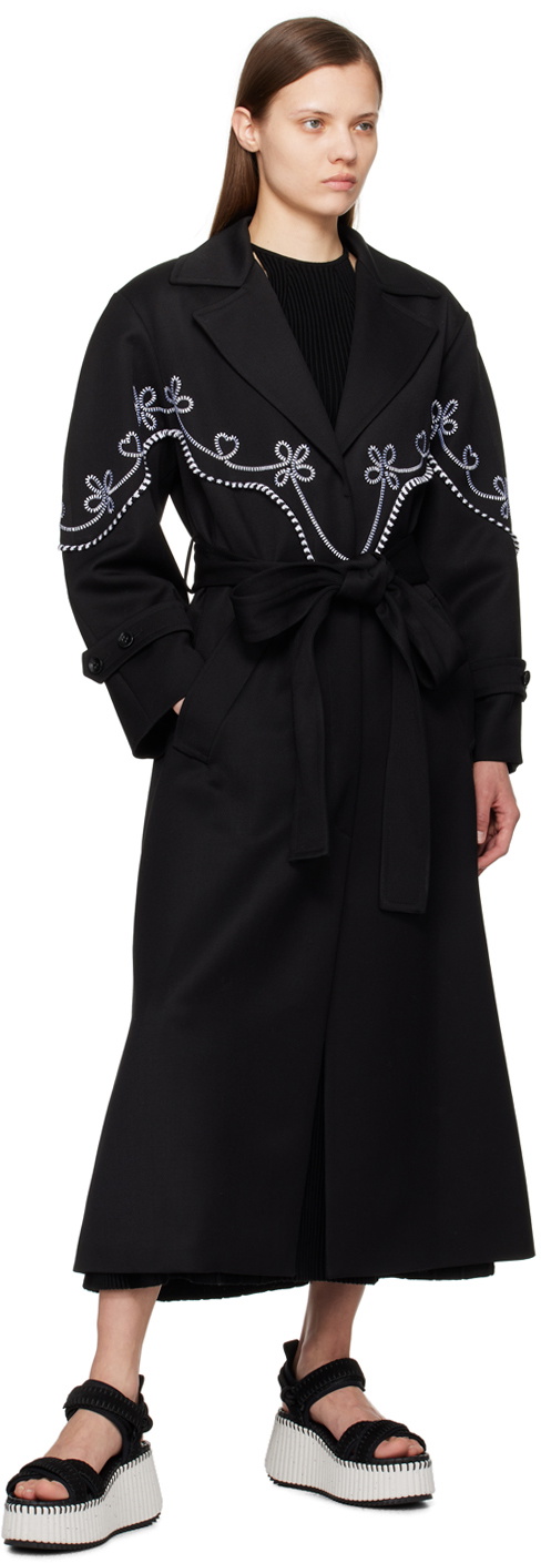 Chloé Black Embroidered Coat Chloe