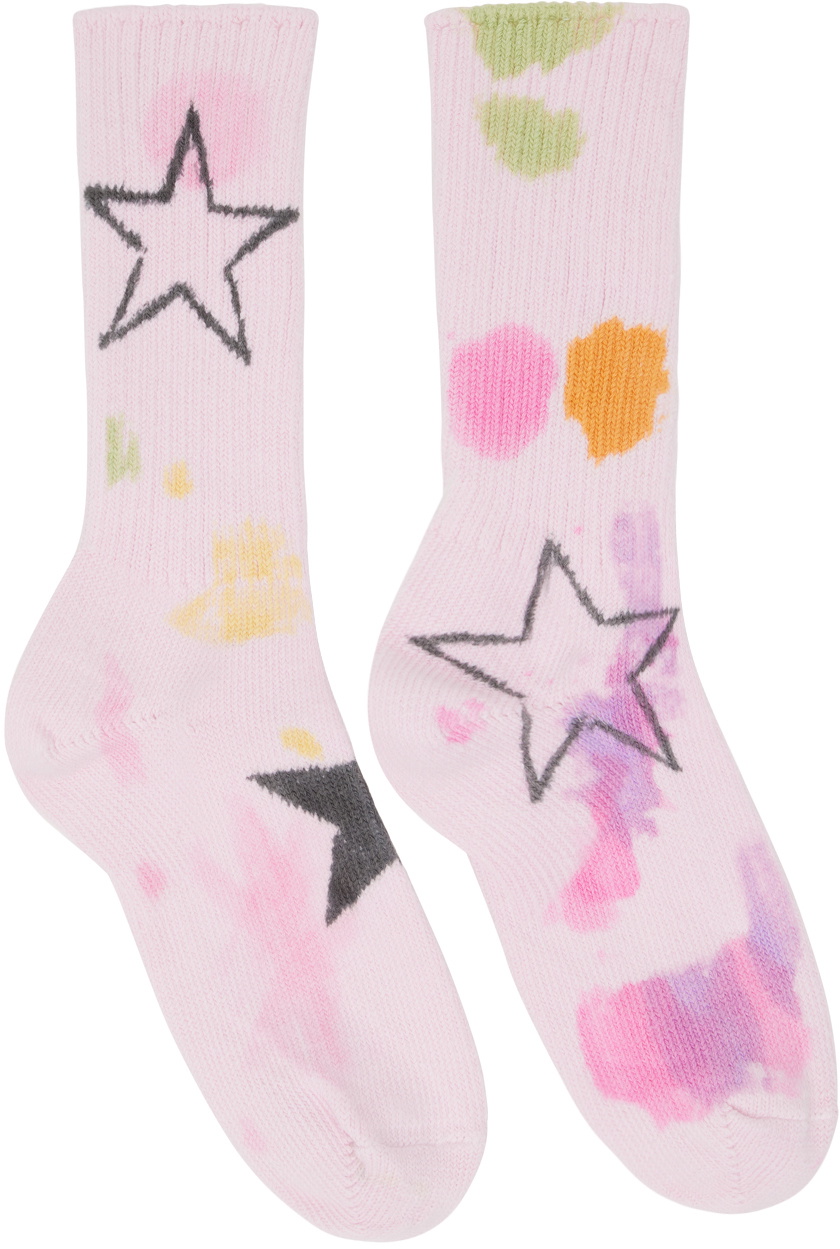 Collina Strada Pink Star Burst Socks Collina Strada