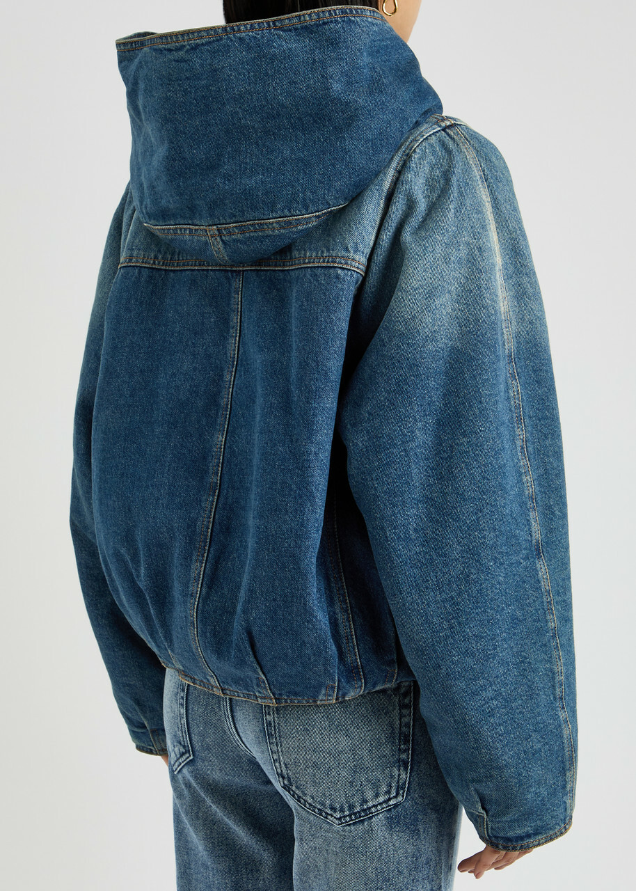 Isabel Marant Biane Hooded Denim Coat Blue Isabel Marant