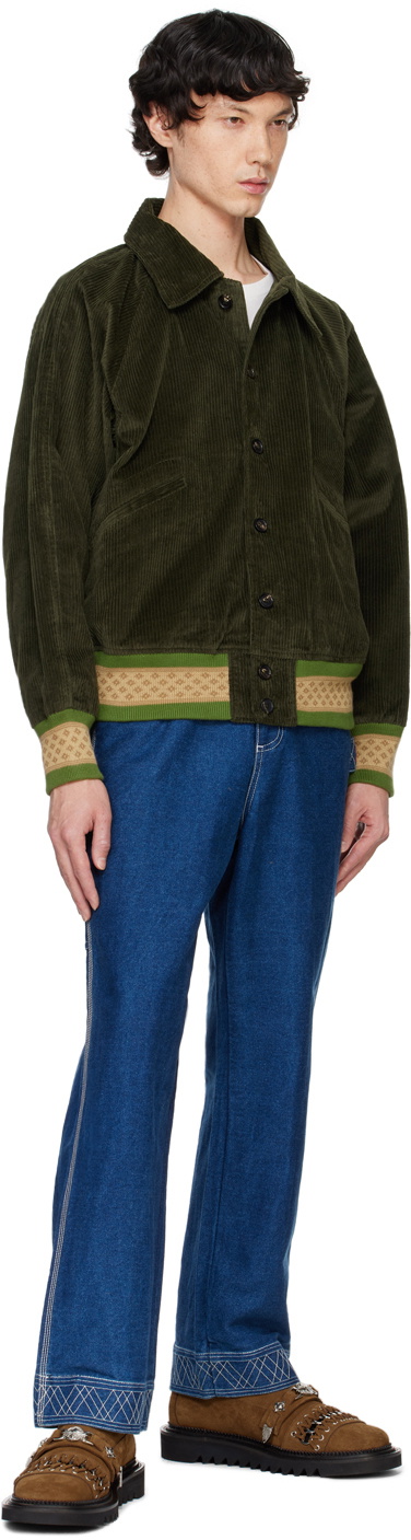 Bode Khaki Peerie Rib Banbury Bomber Jacket Bode