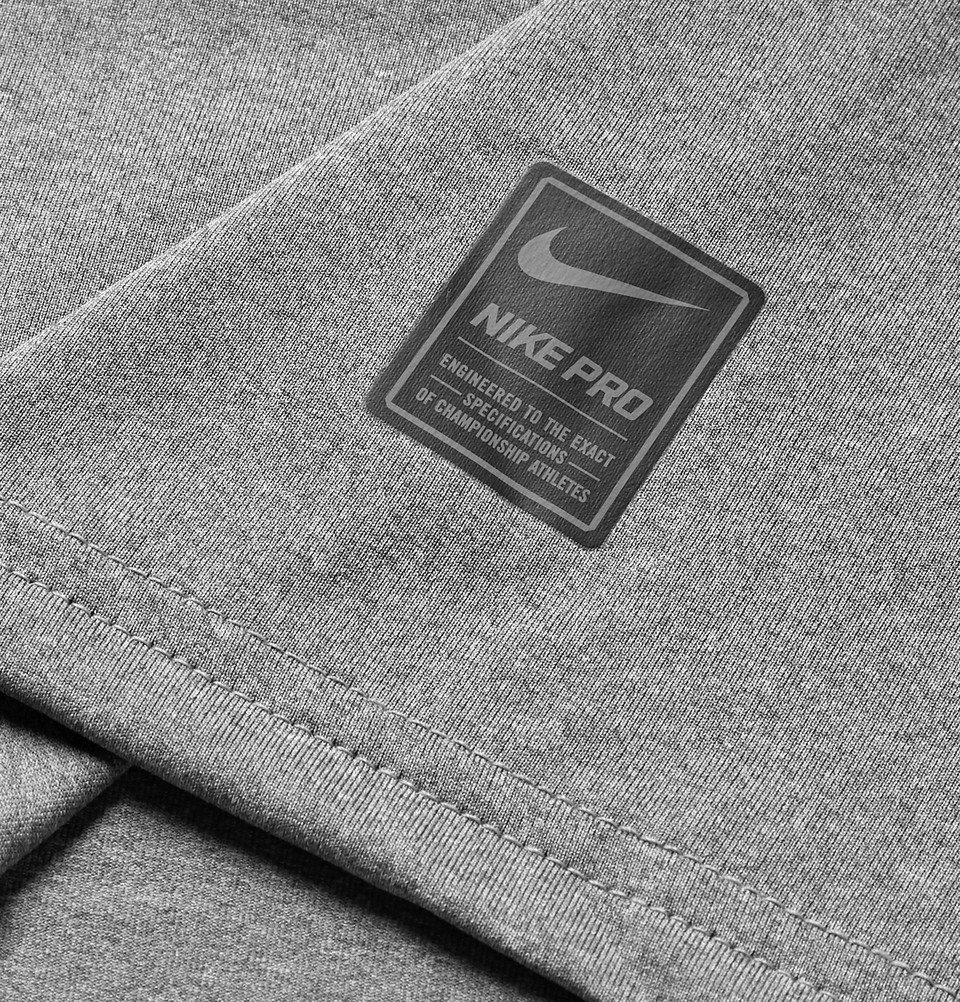 Nike Training - Pro Mesh-Panelled Dri-FIT Compression Top - Gray Nike ...