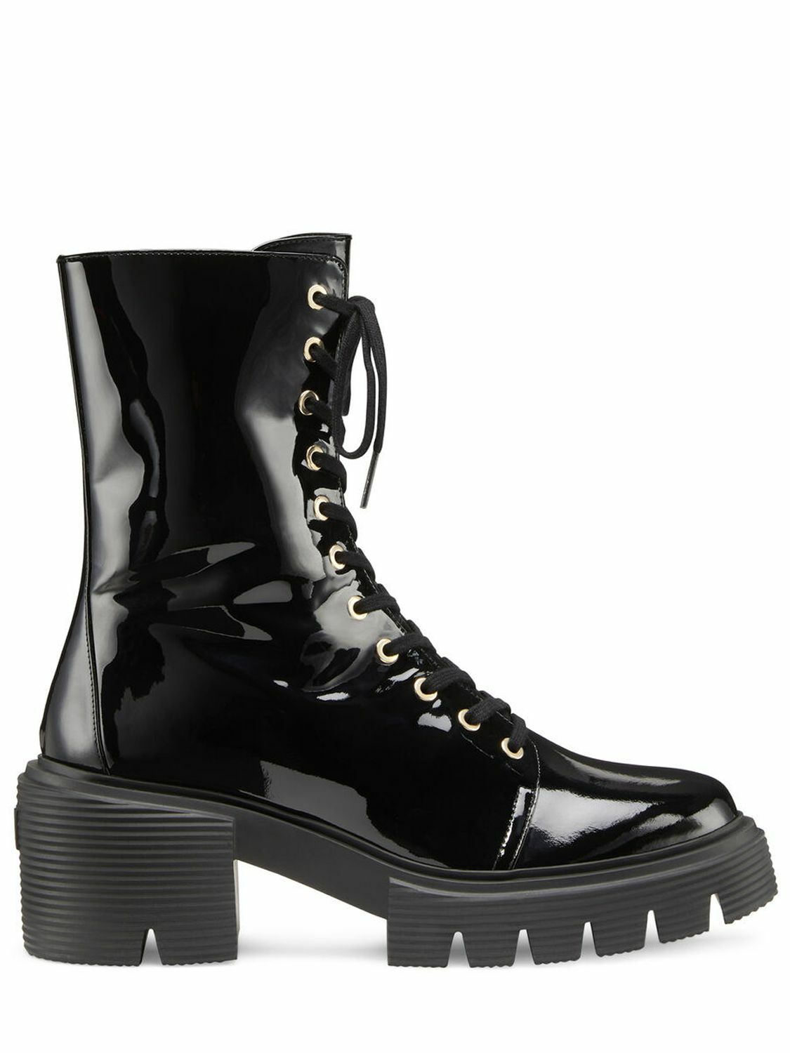 STUART WEITZMAN - 60mm Soho Patent Leather Combat Boots Stuart Weitzman