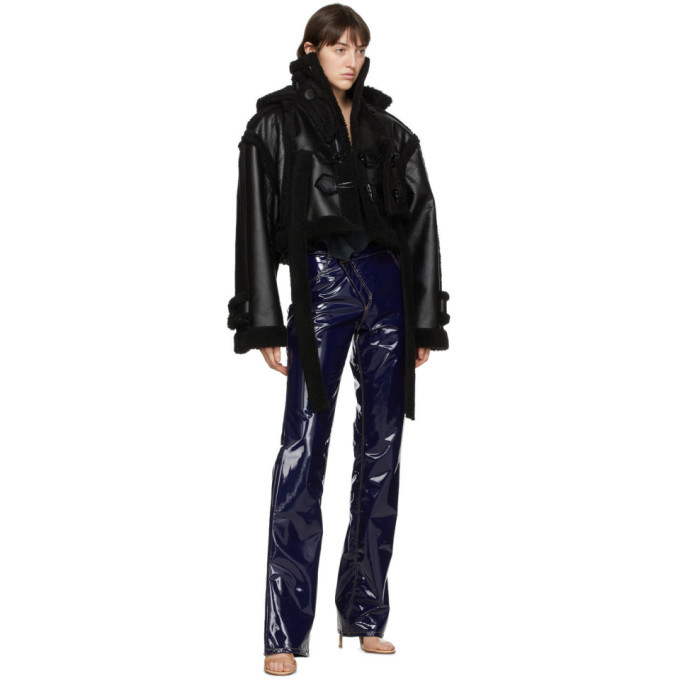 Ottolinger Black Vegan Cropped Teddy Duffle Coat Ottolinger