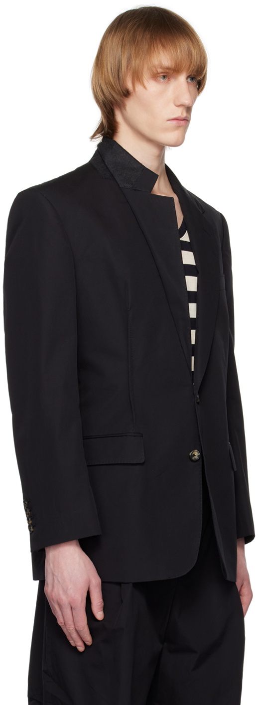 Marina Yee Black Asymmetrical Darts Blazer