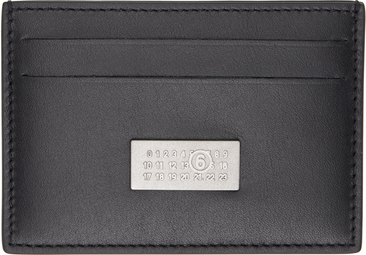 MM6 Maison Margiela Black Leather Card Holder MM6 Maison Margiela