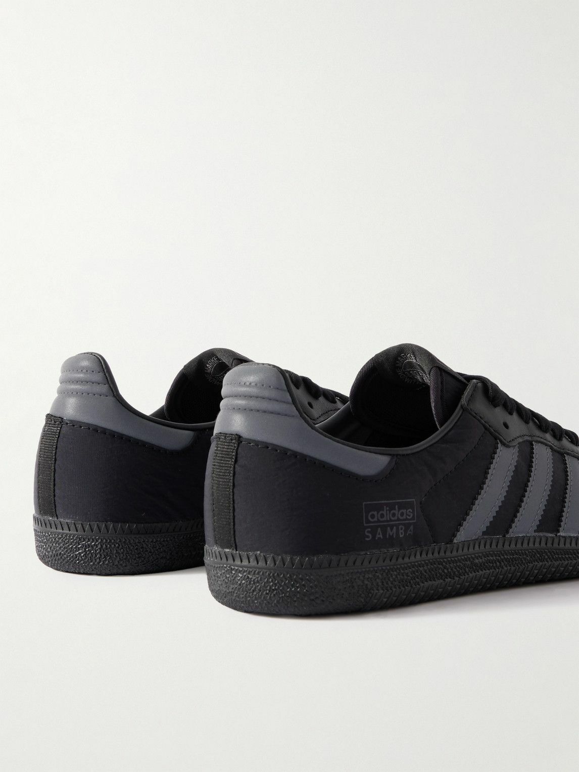adidas Originals - Samba OG Leather-Trimmed Shell Sneakers - Gray ...
