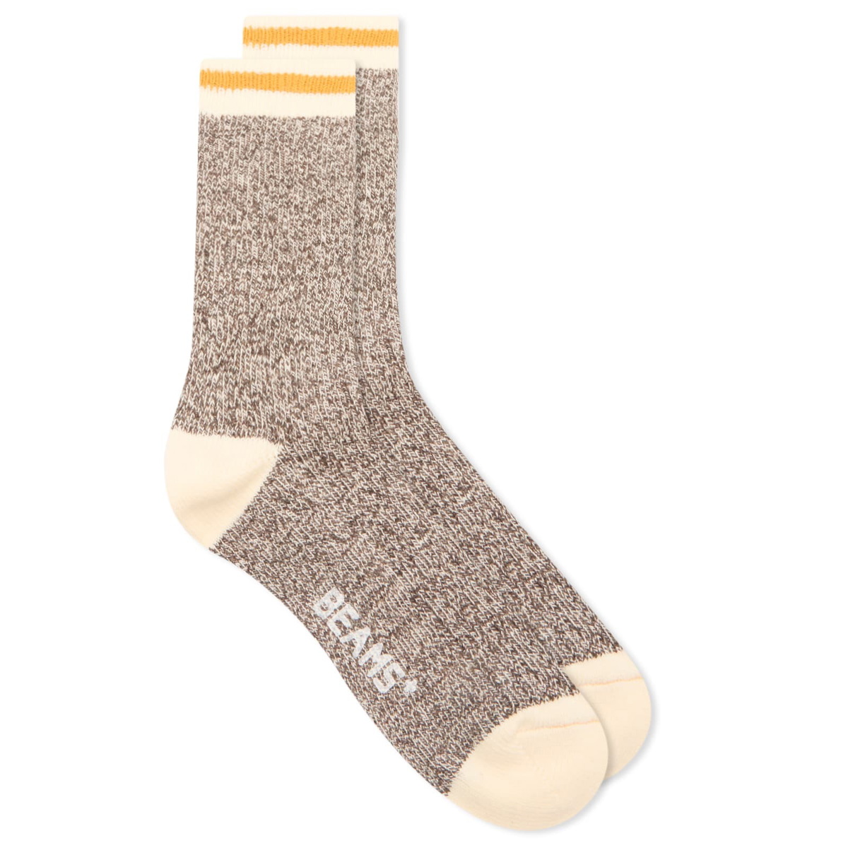 Beams Plus Men's Rag Socks in New Khaki/Yellow Beams Plus