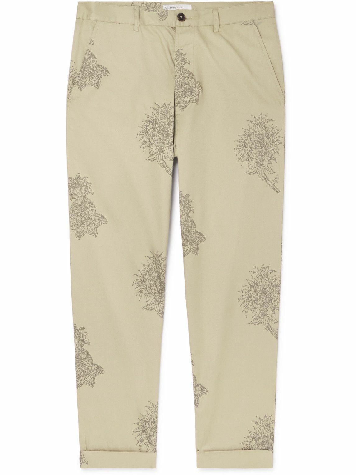 Universal Works - RB Straight-Leg Printed Cotton-Twill Chinos ...