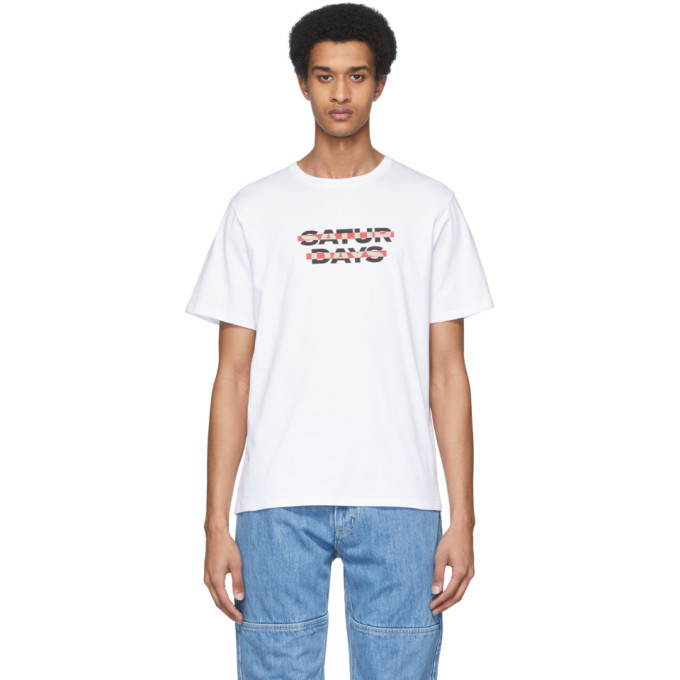 Saturdays NYC White Color Cross Out T-Shirt Saturdays NYC