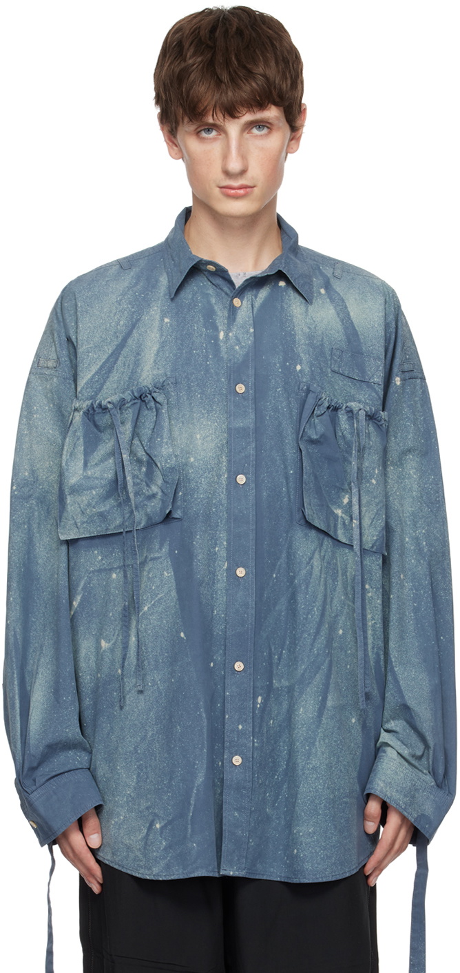 Acne Studios Blue Sprayed Shirt Acne Studios