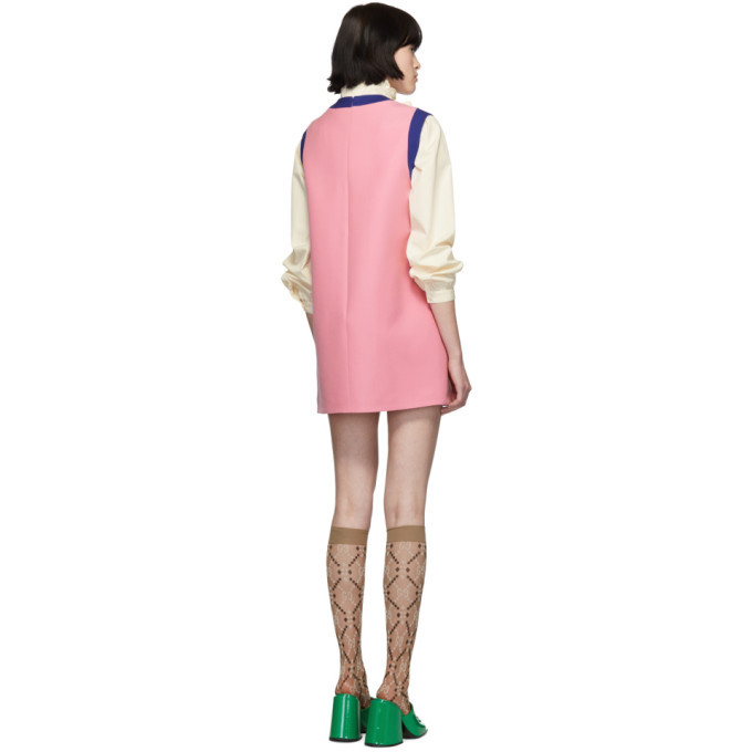 Gucci Pink and Blue Bicolor Mini Dress Gucci