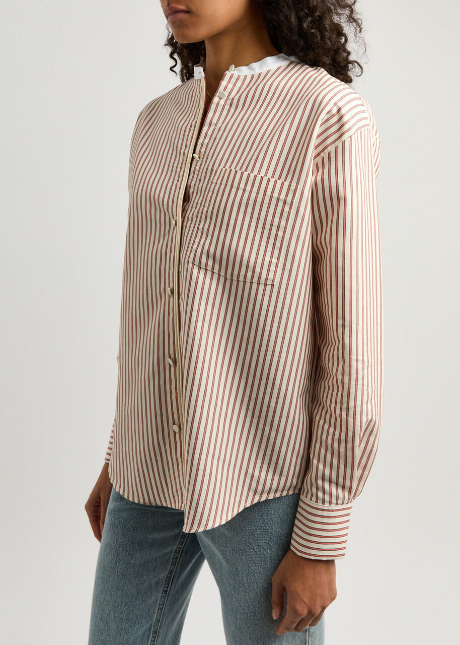 Forte_forte Striped Cotton-blend Shirt Red Forte Forte