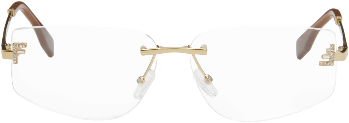Fendi Gold Fendi First Crystal Glasses Fendi