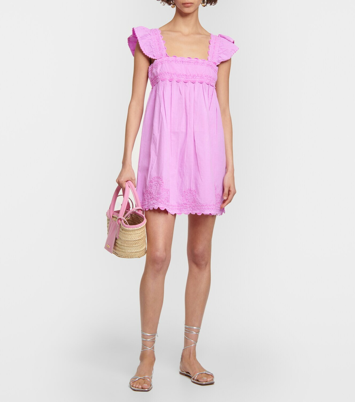 Juliet Dunn Embroidered cotton poplin minidress Juliet Dunn