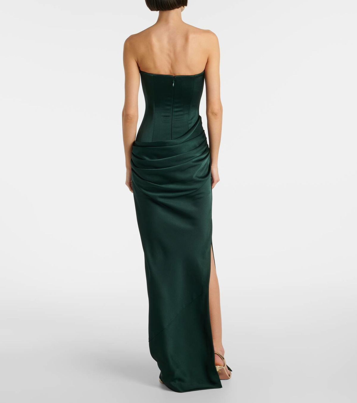 Alex Perry Draped crêpe satin corset dress Alex Perry