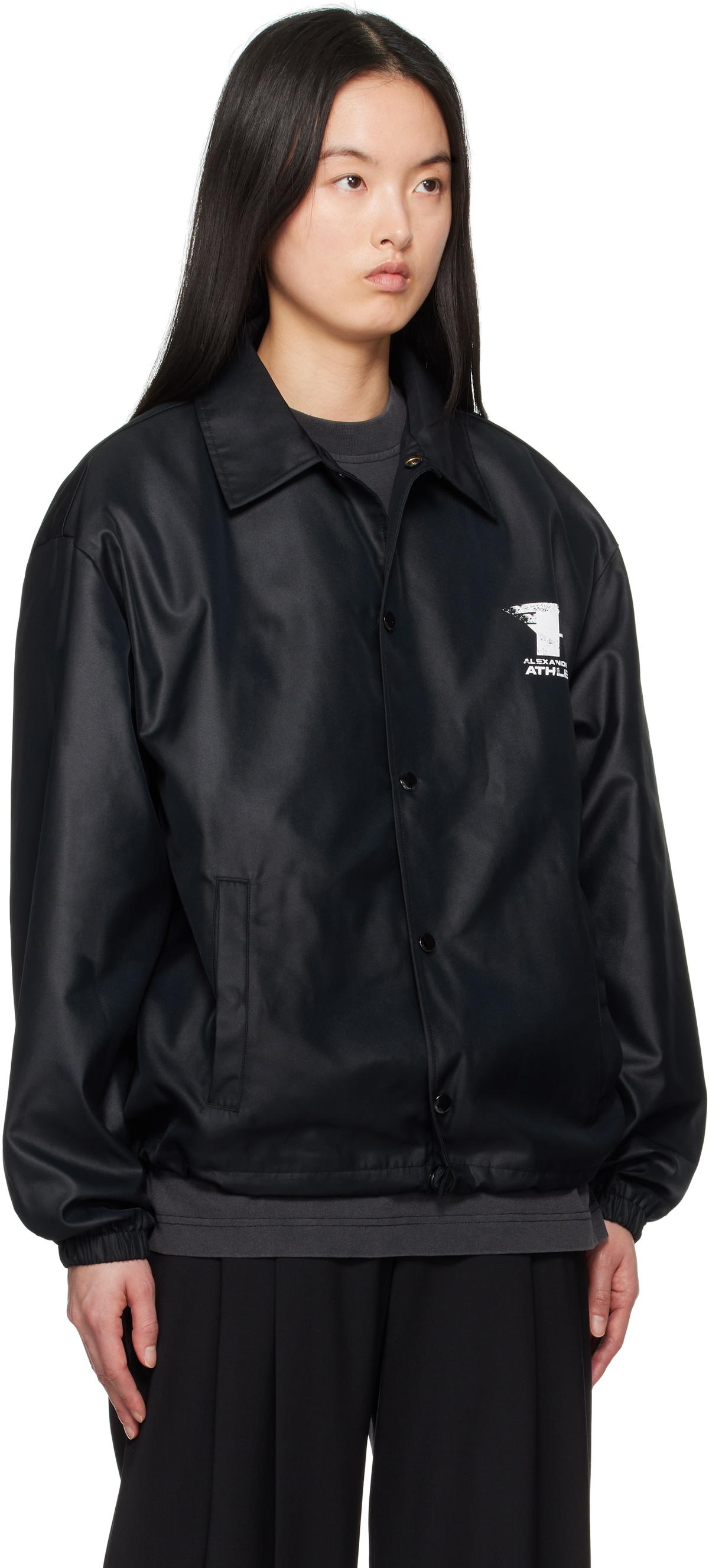 Alexander Wang Black Canvas Coach Jacket Alexander Wang