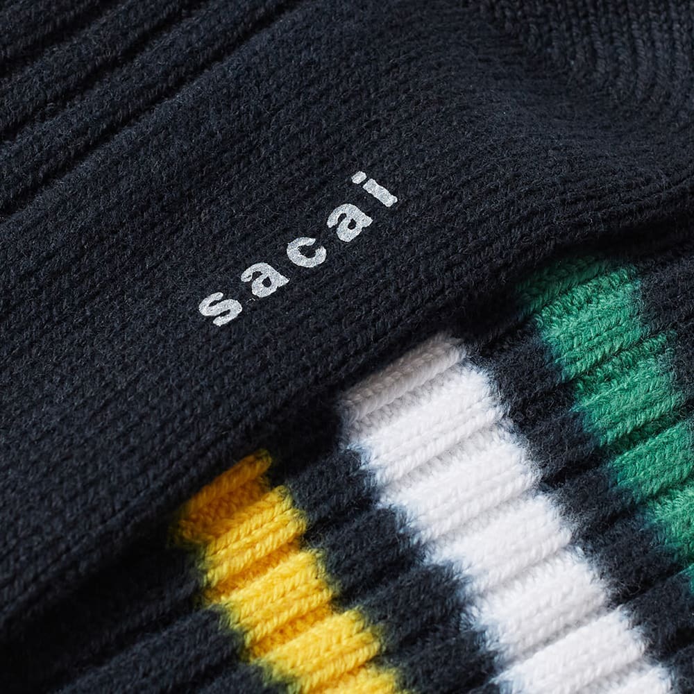 Sacai Men's Line Dye Socks in Black/Green Sacai