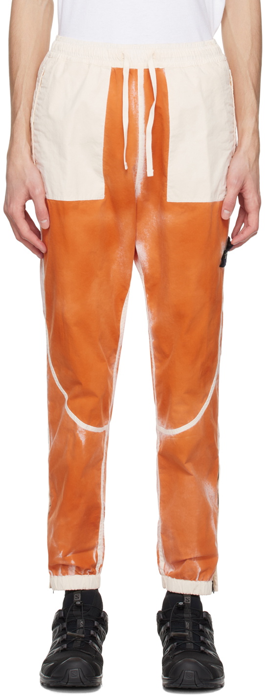 Stone Island Orange Airbrushed Sweatpants Stone Island