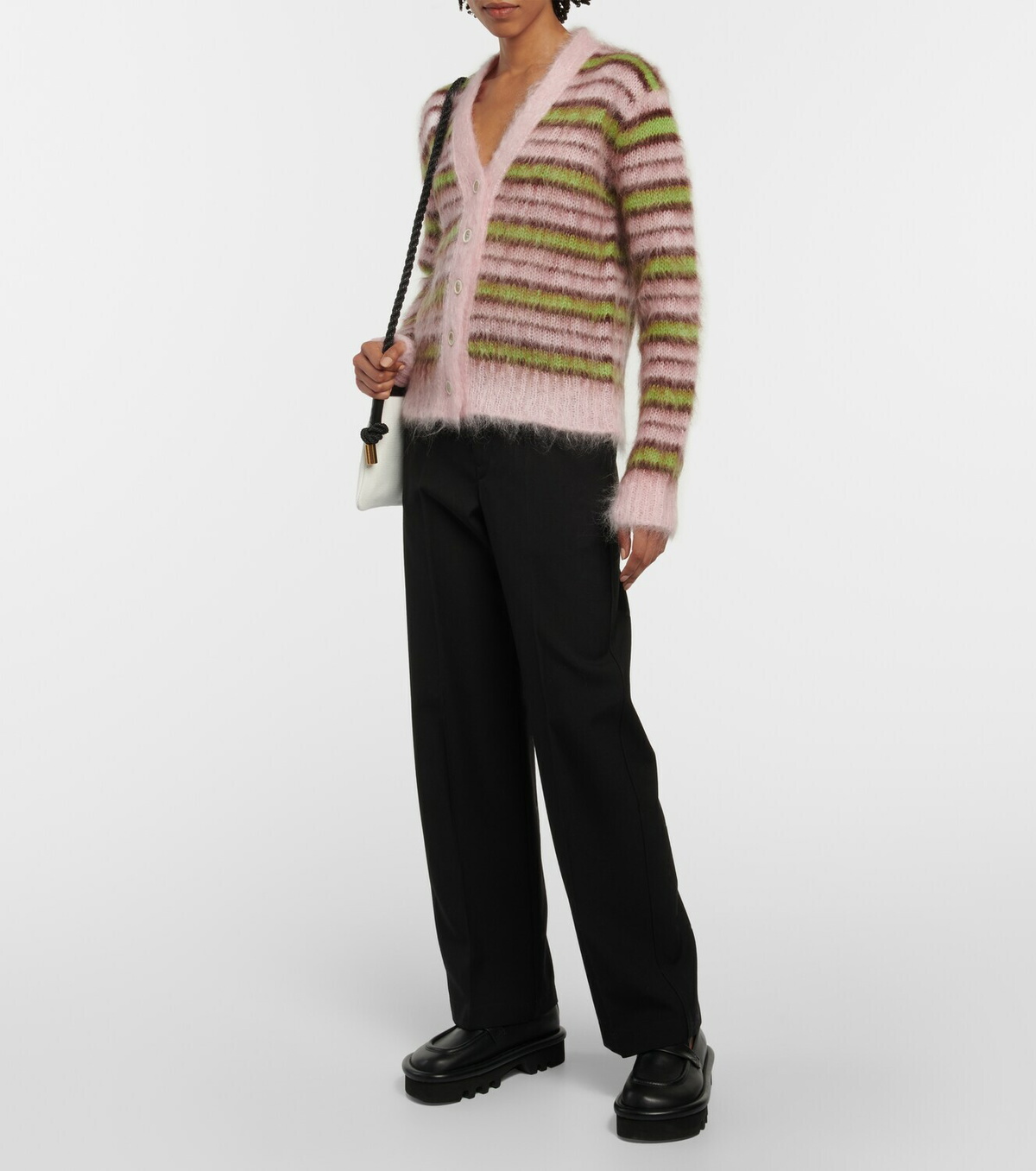 Marni Striped mohair-blend cardigan Marni