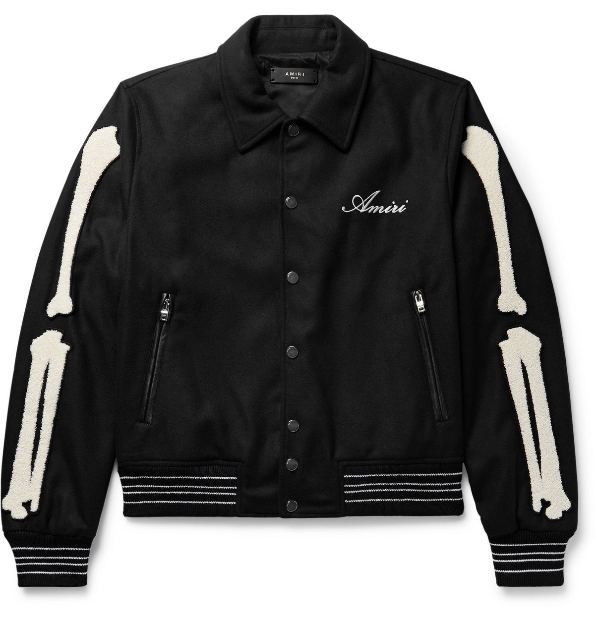 AMIRI - Logo-Embroidered Appliquéd Fleece Bomber Jacket - Black Amiri