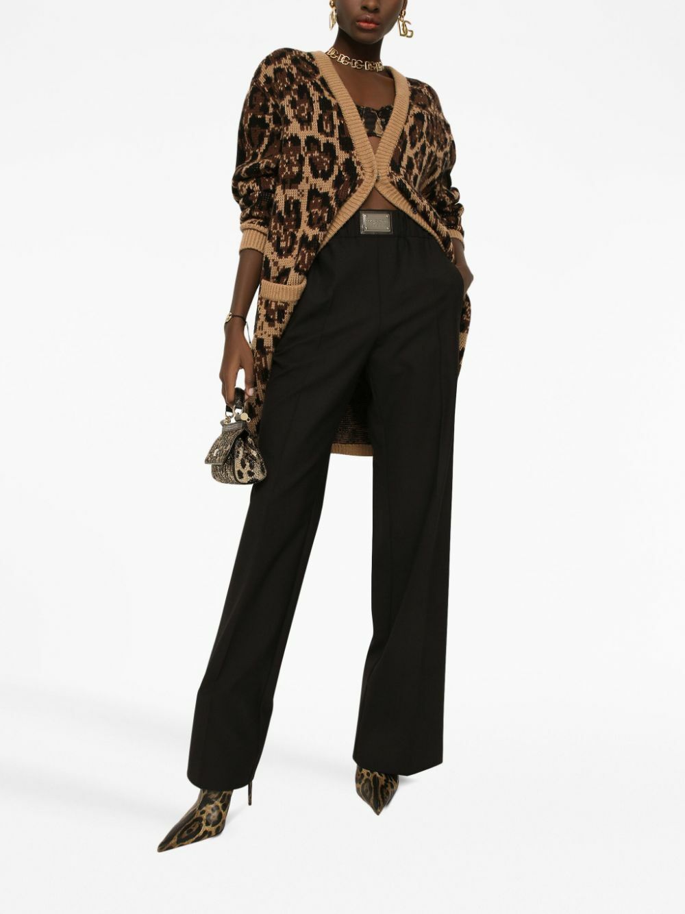 DOLCE & GABBANA - Leopard Print Cashmere Cardigan Dolce & Gabbana