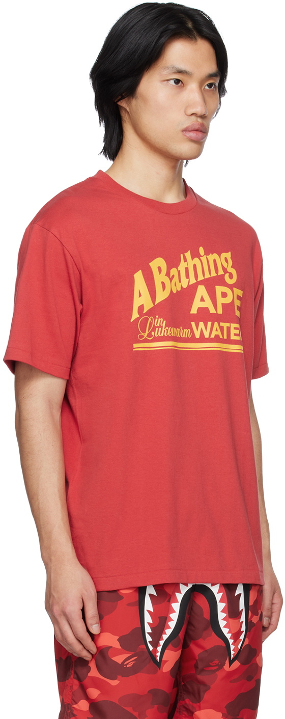 BAPE Red Printed T-Shirt A Bathing Ape