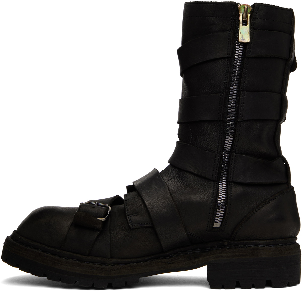 YOHJI YAMAMOTO Black Leather Big Daddy Boots Yohji Yamamoto