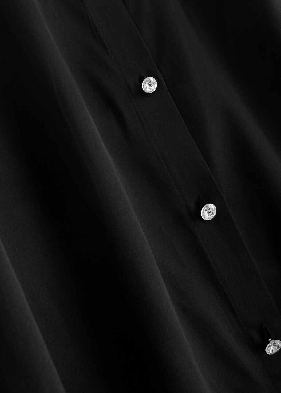 Veronica Beard Monique Crystal-embellished Silk-blend Satin Shirt Black ...