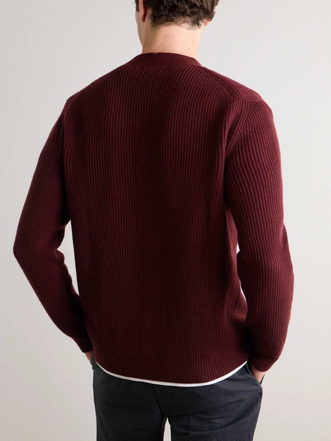 Mr P. - Ribbed Wool Cardigan - Red Mr P.