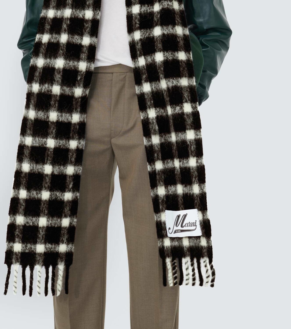 Marni Checked wool-blend scarf Marni