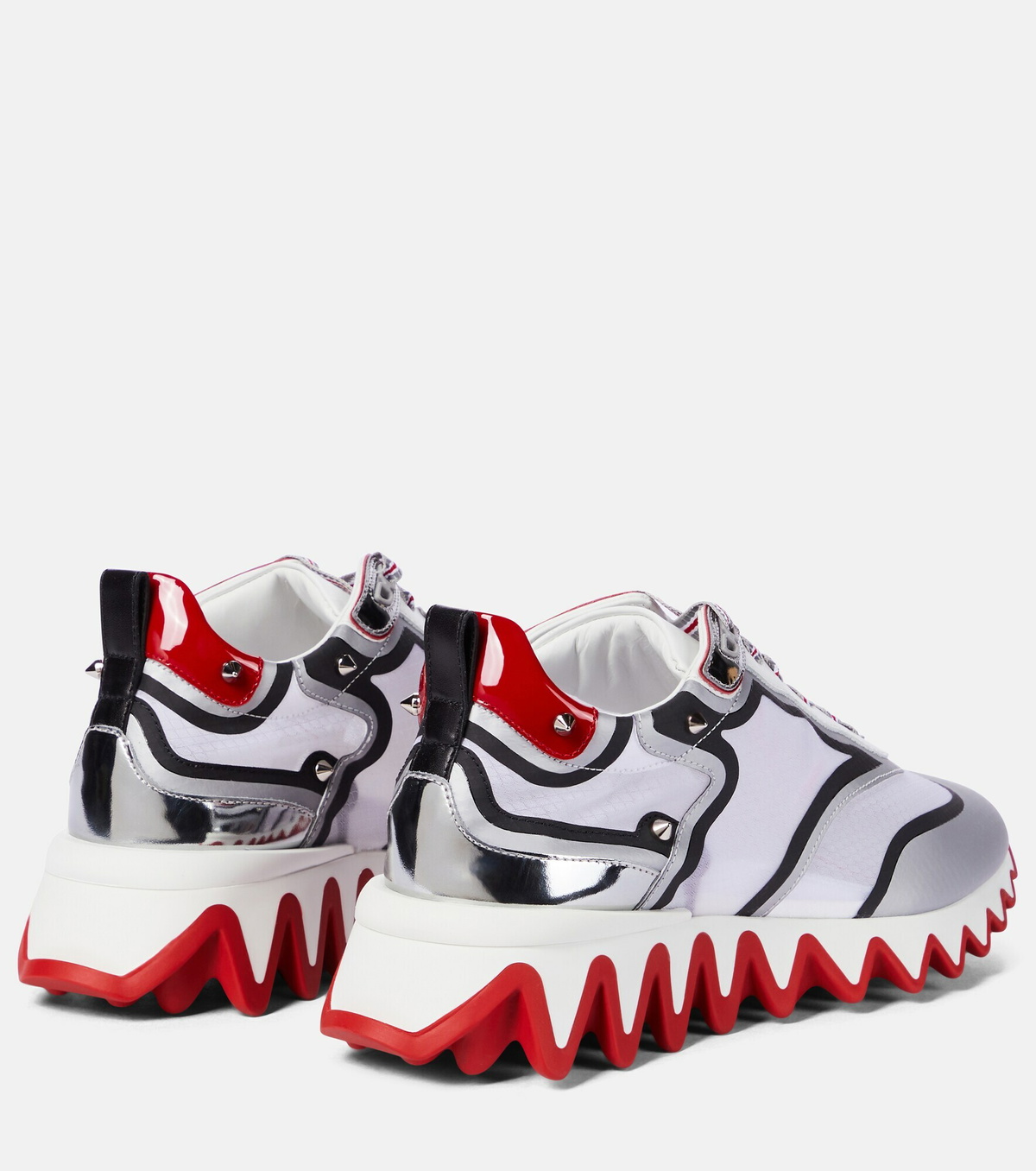 Christian Louboutin - Sharkina embellished mesh sneakers Christian ...