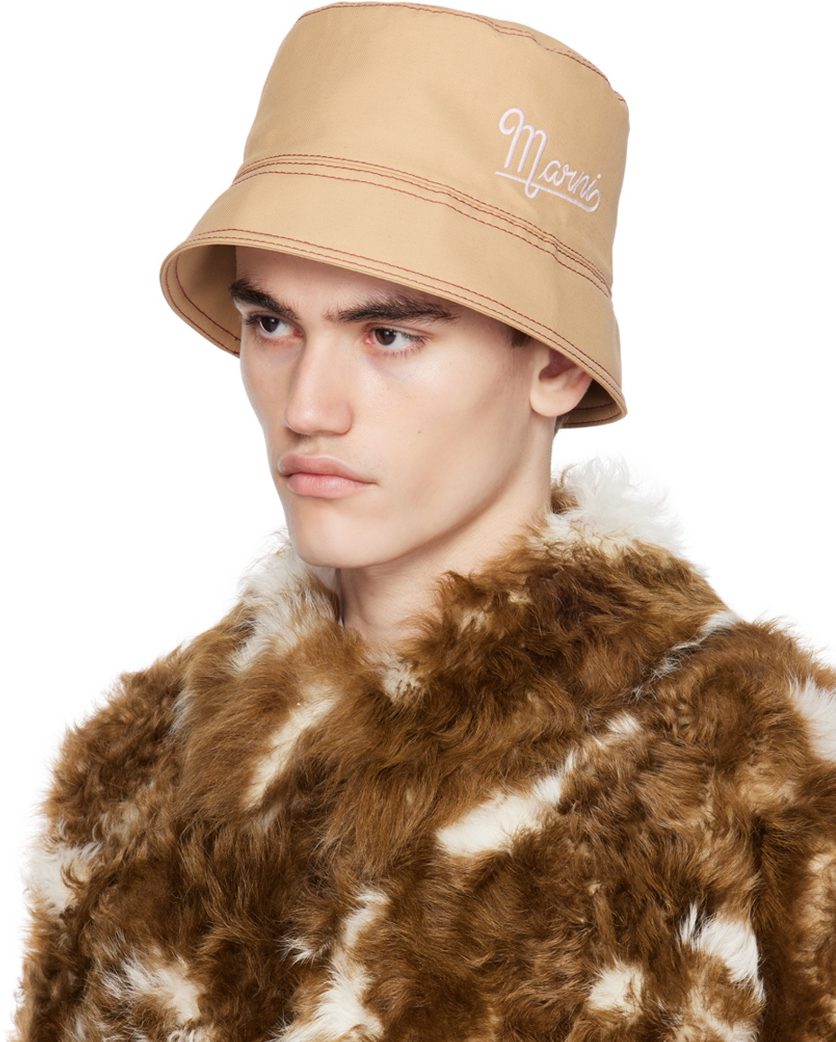 Marni Tan Embroidery Bucket Hat Marni