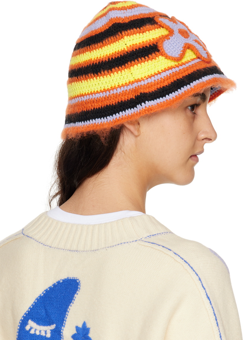 MCQ Orange Stripe Hat McQ Alexander McQueen