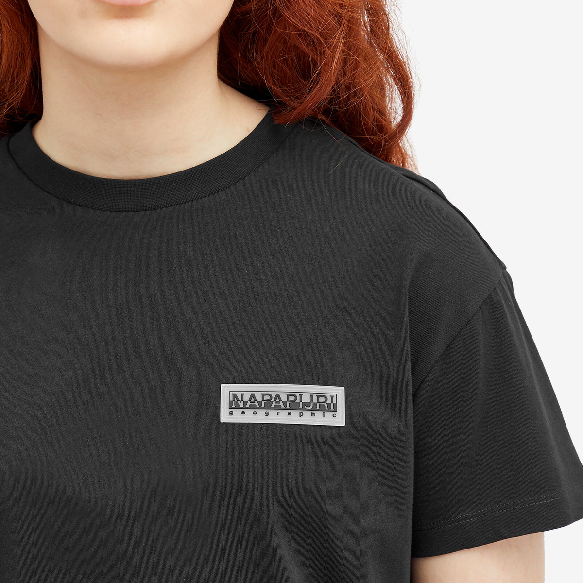 Napapijri Women's Patch Logo Cropped T-Shirt in Black Napapijri
