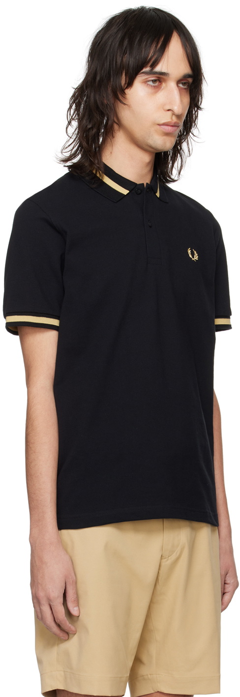 Fred Perry Black Embroidered Polo Fred Perry