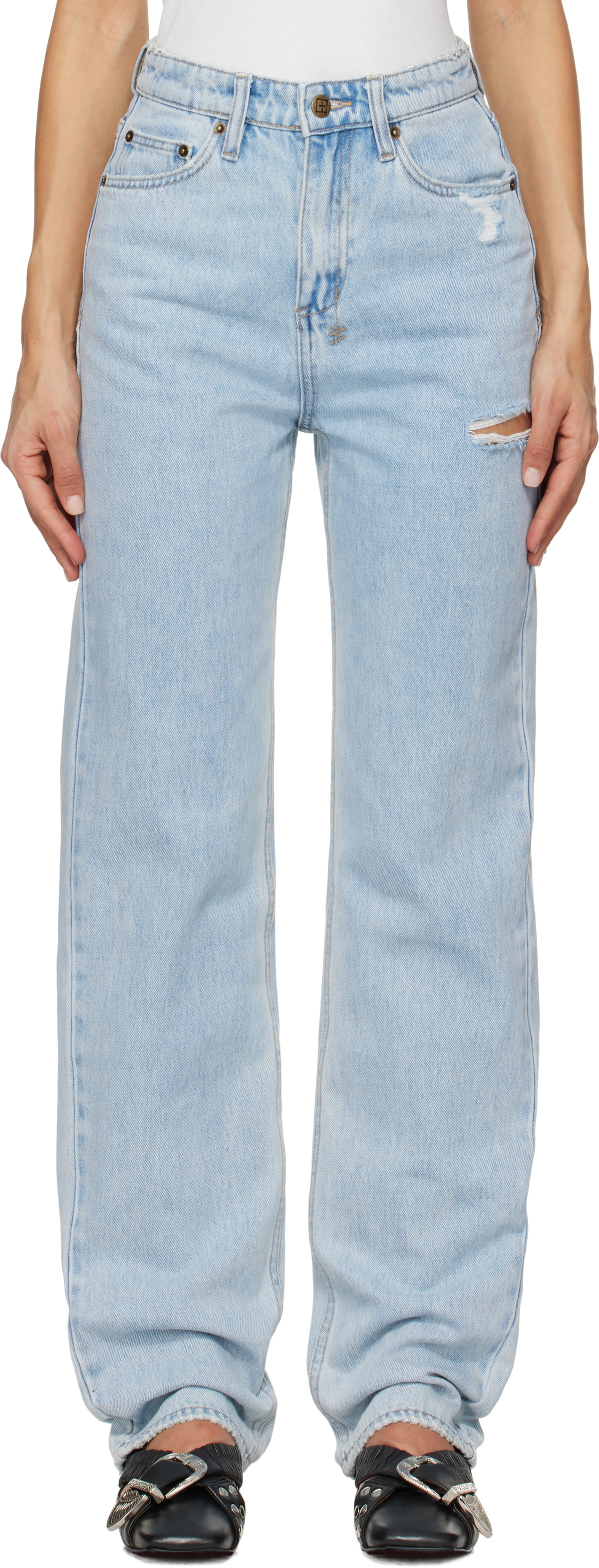 Ksubi Blue Playback Rollin Kut Out Jeans Ksubi