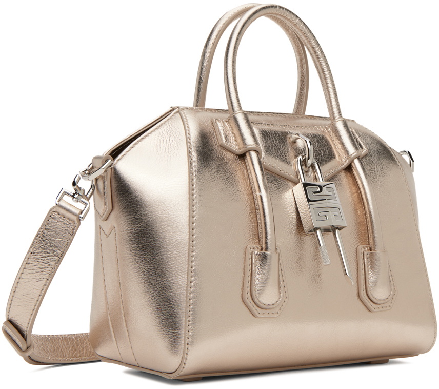 Givenchy Gold Mini Antigona Lock Bag Givenchy
