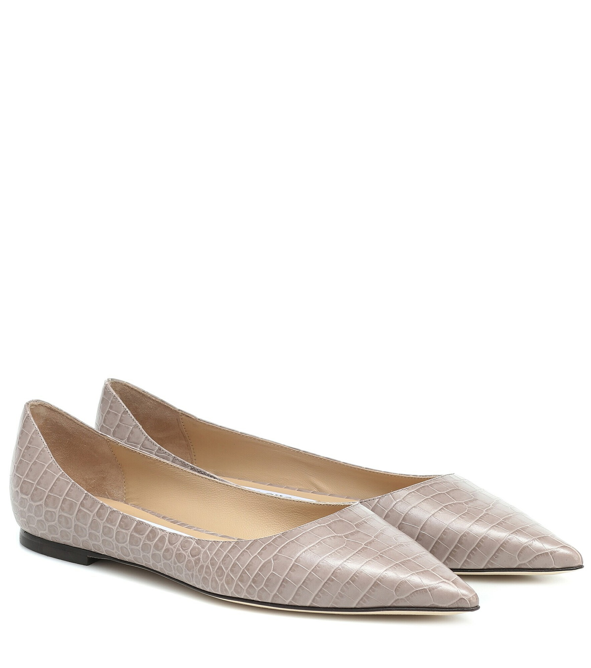 Jimmy Choo - Love croc-effect leather ballet flats Jimmy Choo