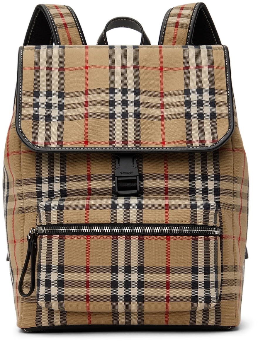 Burberry Kids Beige Vintage Check Backpack Burberry