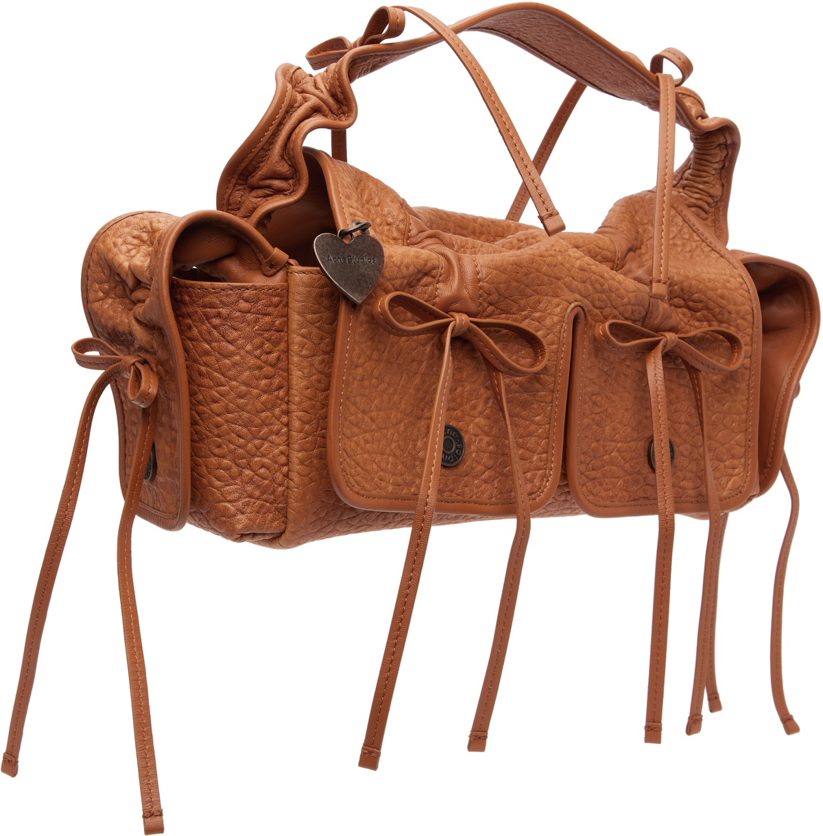 Acne Studios Tan Multipocket Grained Leather Bag Acne Studios